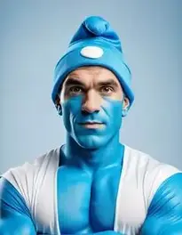 Smurf Costume Men Face Swap