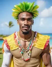 Caribbean Fancy Dress Man Face Swap