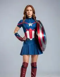 Free Captain America Woman Dress Face Swap