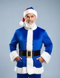 Free Blue Santa Claus Suit Face Swap