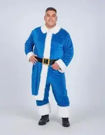 Free Blue Santa Suit Face Swap