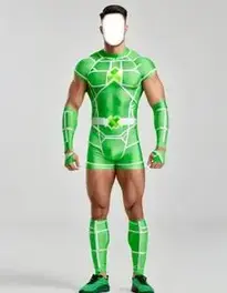 Green Cross Code Man Fancy Dress Face Swap