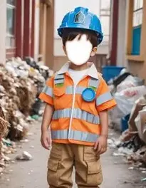 Free Garbage Man Costume Fancy Dress Face Swap