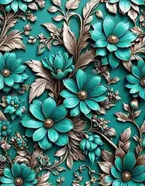 Free Turquoise Floral Wallpaper Add Your Photos
