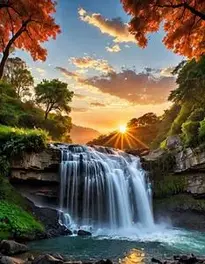 Sunrise Waterfall Wallpaper Add Your Photos