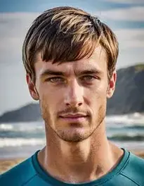 Man Hairstyle Classic Surfer Cut With Bangs Face Swap