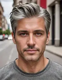 Ash Gray Hair Color Man Face Swap