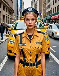 Woman Taxi Driver Face Swap