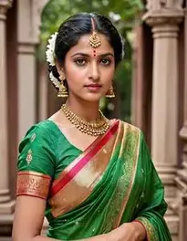 Free Maharashtrian Shalu Saree Design Face Swap