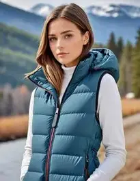Long Puffer Woman Vest Face Swap