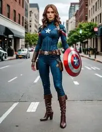 Captain America Woman Face Swap
