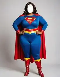 Free Plus Size Superhero Costume For Large Woman Face Swap
