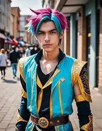 Free Jinx Male Cosplay Fancy Dress Face Swap