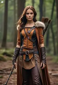 Woman Huntress Costume Face Swap Buy Stock Photo