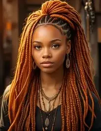 Free Box Braids Orange Hair Face Swap