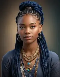 Knotless Box Braids Blue Face Swap