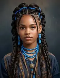 Free Knotless Braids Beads Blue Face Swap