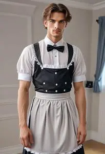 Men French Maid Outfit Face Swap