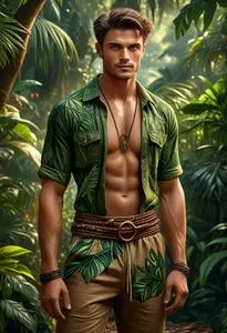 Jungle Theme Party Outfit Adult Face Swap