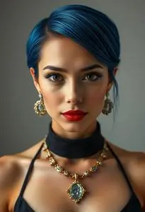 Crazy Blue Hairstyle Face Swap