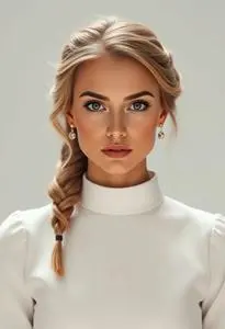 Side Plait Wedding Hairstyle Face Swap