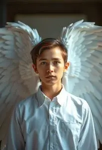 Free White Angel Wings Costume Extra Large Size Adult Face Swap