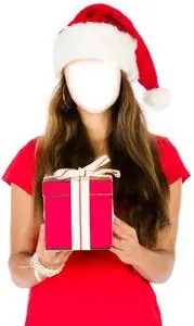 Christmas Santa Girl / Woman Costume / Fancy Dress Face Swap