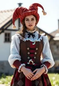 Free Medieval Jester Costume Woman Face Swap