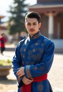Blue Outfit Male Costume Face Swap