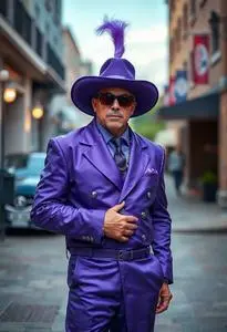 Pimp Costume Purple Face Swap