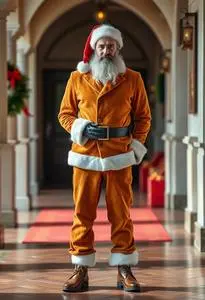 Tan Santa Suit Costume Face Swap