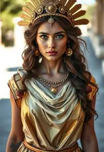 Gold Greek Goddess Costume Face Swap
