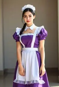 Free Purple French Maid Costume Face Swap