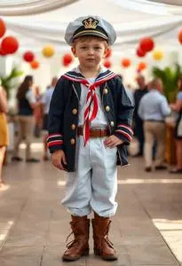 Ship Captain Boy Costume Face Swap