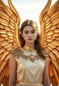 Gold Angel Costume Wings Face Swap
