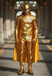 Gold Superhero Suit Costume Face Swap