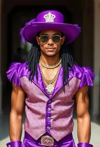 Purple Pimp Outfit Face Swap