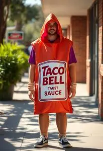 Free Taco Bell Sauce Packet Adult Costume Face Swap