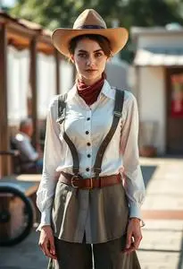 Woman Western Wear Costume Face Swap
