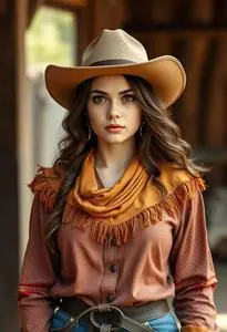 Western Wear Woman Costume Face Swap