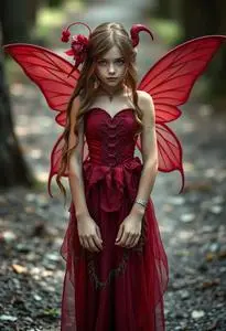 Ruby Red Fairy Costume Face Swap