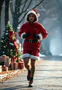 Christmas Running Costume Face Swap