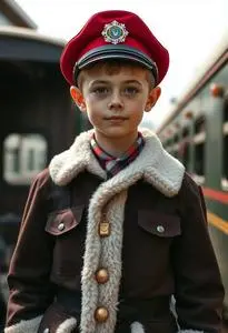 Free North Pole Train Conductor Costume Boy Face Swap