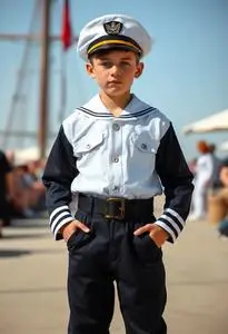 Free Ship Captain Boy Costume Face Swap