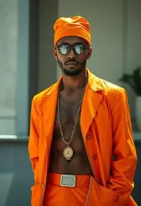 Orange Pimp Costume Face Swap