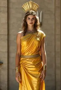Gold Greek Goddess Costume Face Swap