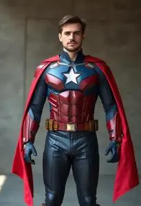 Captain Hero Costume Face Swap