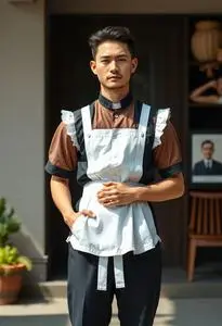 Man Maids Outfit Costume Face Swap