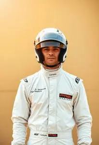 White Race Car Driver Costume Face Swap