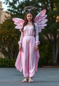 Pink Angel Costume Face Swap